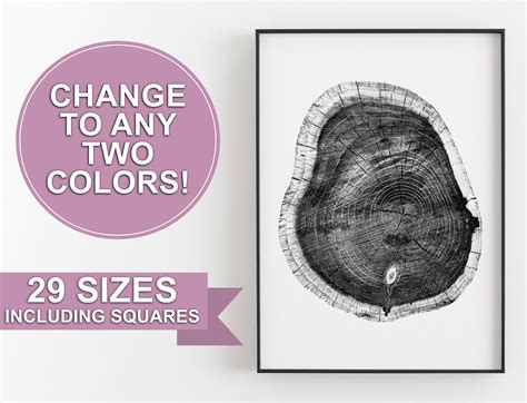 Tree Ring Prints Tree Ring Photo Tree Ring Black And White Etsy