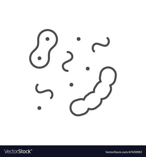 Microbes Or Bacteria Line Icon Royalty Free Vector Image