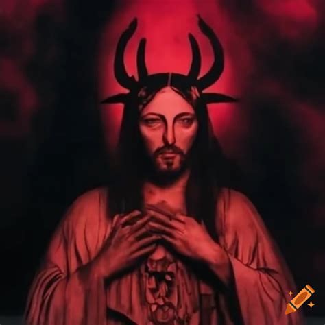 Artistic Depiction Of Jesus With Satanic Imagery On Craiyon