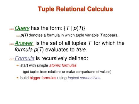 Ppt Tuple Relational Calculus Concepts And Queries Powerpoint Presentation Id9100895