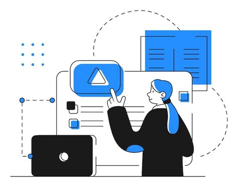 Premium Vector Businesswoman Managing Digital Security Alert