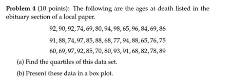 solved problem 4 10 points the following are the ages at