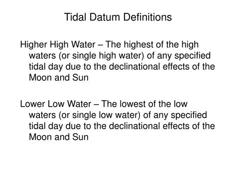 Ppt Understanding Tidal Datums Powerpoint Presentation Free Download