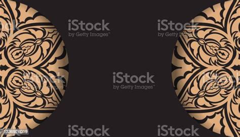 고급 패턴이 있는 블랙 컬러의 프린트 디자인 엽서를 위한 템플릿 텍스트와 빈티지 장식품을 위한 장소로 초대준비 0명에 대한 스톡