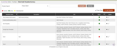 Order Guide Template Culinary Digital Documentation