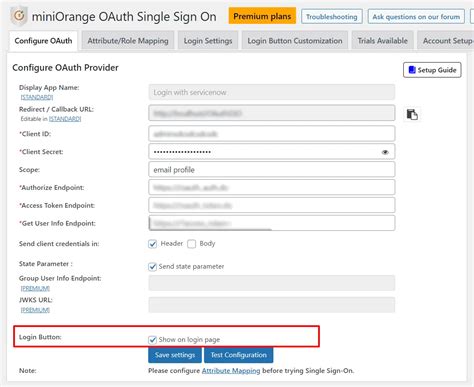 ServiceNow Single Sign On SSO WordPress OAuth OpenID Login