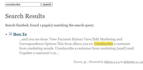 Sphinx Search Results Page Not Showing Subsections Stack Overflow