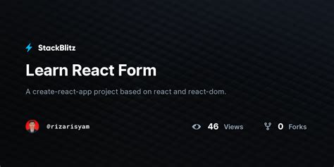 Learn React Form StackBlitz