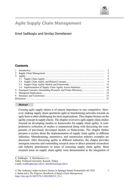 Pdf Agile Supply Chain Management