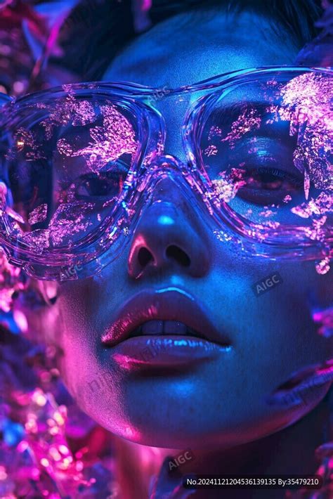 Ai创作图合成炫酷风格 科技梦幻 蒸汽波美学 霓虹灯光感 现代科技梦幻 炫酷青春 绚丽大片绚丽海报 眼镜创意照 美妆3d镭射背景 炫酷人物 3d合成 自拍科幻艺术照 3d梦幻 护肤品3d镭射