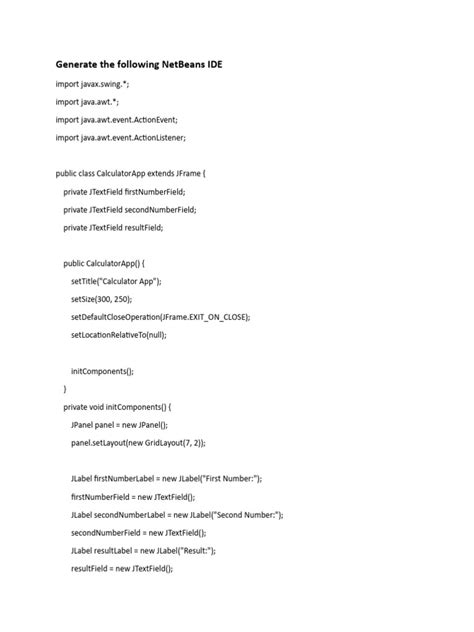 Net Beans Pdf Software Computer Science