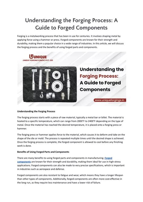 Ppt Understanding The Forging Process A Guide To Forged Components Powerpoint Presentation