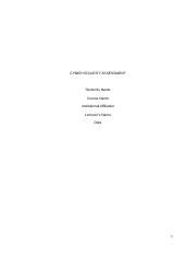 CYBER SECURITY ASSESSMENT Docx CYBER SECURITY ASSESSMENT Babe S Name Course Name