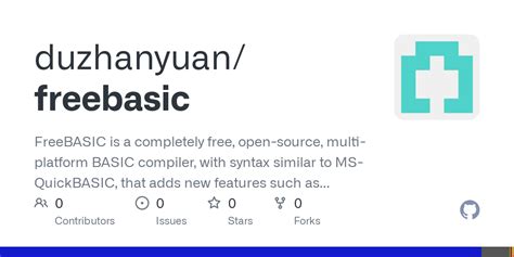 Github Duzhanyuanfreebasic Freebasic Is A Completely Free Open Source Multi Platform Basic