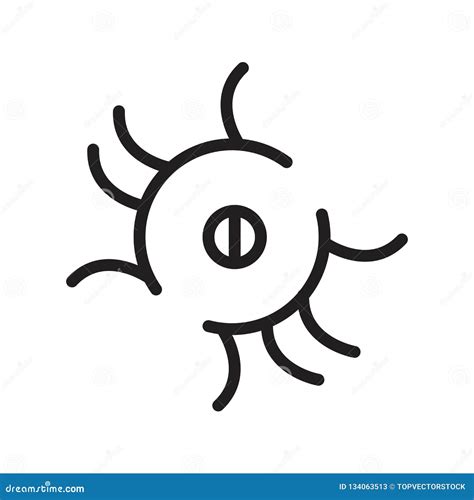 Bacteria Icon Vector Isolated On White Background Bacteria Sign Line Symbol Or Linear Element