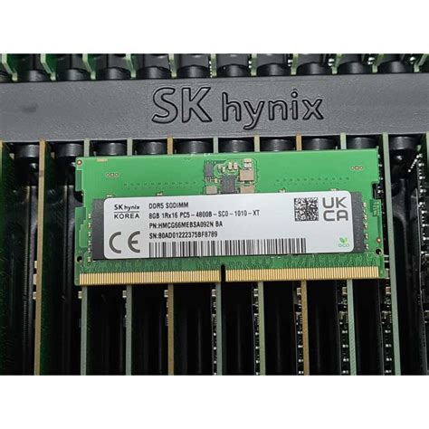 Sk Hynix Hmcg66mebsa092n Ba Ddr5 Sodimm Rams 8gb 4800mhz Laptop Memory Ddr5 8gb 1rx16 Pc5 4800b