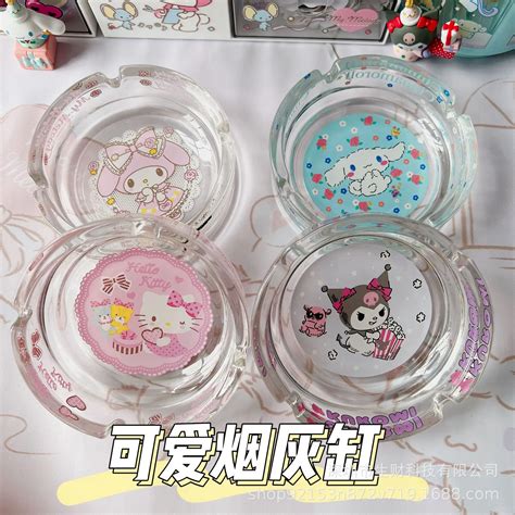 귀여운 산리오 시나모롤 마이 멜로디 재떨이 유리 만화 사랑스러운 소녀 하트 가정 장식품 AliExpress