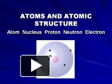 PPT ATOMS AND ATOMIC STRUCTURE Atom Nucleus Proton Neutron Electron PowerPoint Presentation