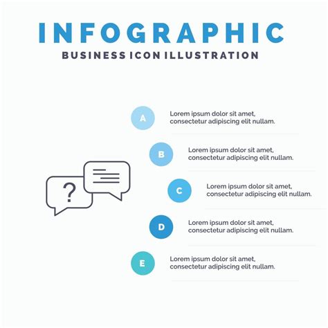 chat bubble popup message line icon with 5 steps presentation infographics background 18000411