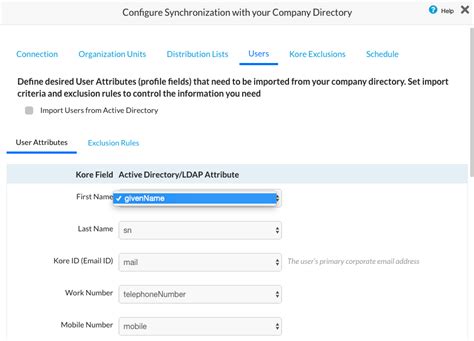synchronizing users from active directory kore ai documentation v7 2