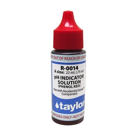 Ph Indicator Solution For Residential Series Phenol Red 75 Oz Dropper Bottle