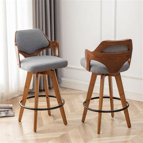 Set Of 2 Rattan Swivel Counter Stools 264 Inch Counter