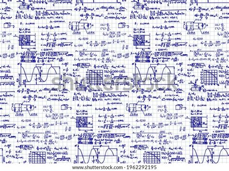 Physics Seamless Pattern Equations Figures Schemes Stock Vector Royalty Free 1962292195