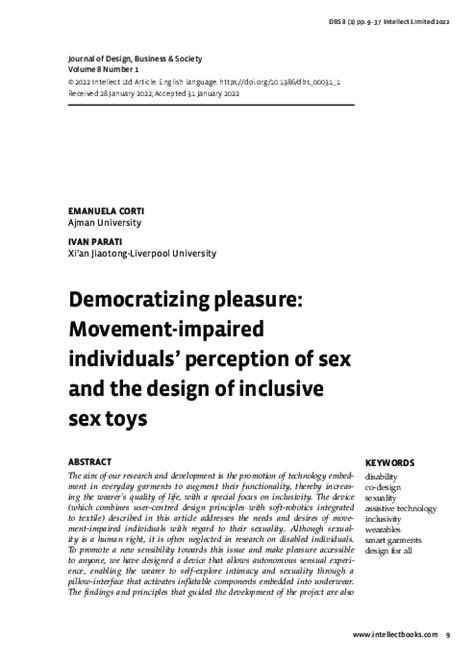Pdf Democratizing Pleasure Movement Impaired Individuals Perception