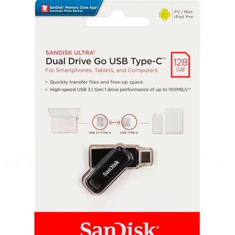 Sandisk Ultra Dual Go USB C 128GB Pendrive Techinn