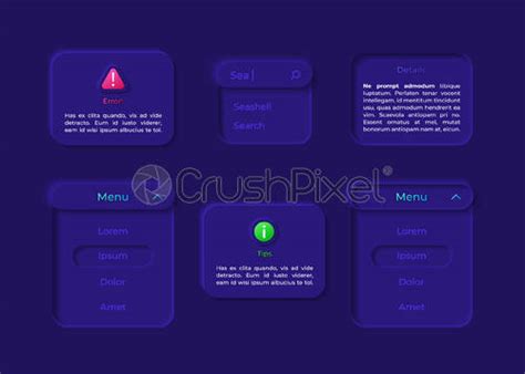 Basic Ui Elements Kit Stock Vector Crushpixel
