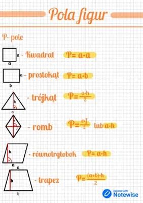 Wzory Na Pola I Obwody Figur Klasa 5 8 Matematyka Knowunity
