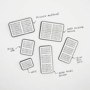 Fuck Off In Binary Code 2024 Edition Enamel Pin Badge Typography Etsy