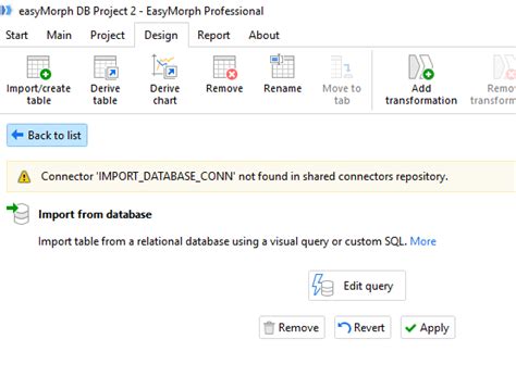 Import Parameters Dataconnectorname Schema Tablename
