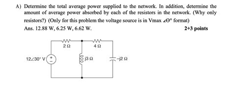 solved determine the total average power supplied to the