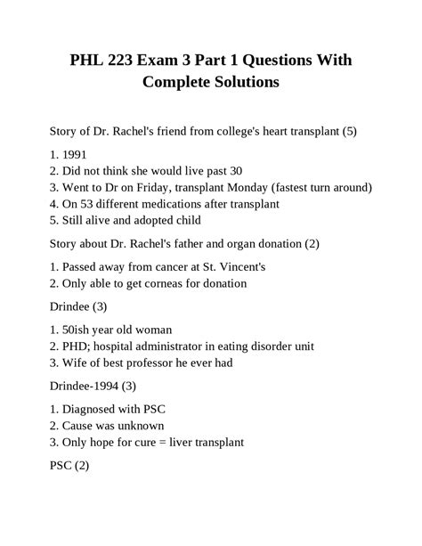 Phl 223 Exam 3 Part 1 Questions With Complete Solutions Exams Nursing Docsity