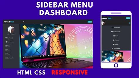 Responsive Sidebar Menu Dashboard Using CSS HTML YouTube