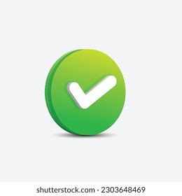3d Realistic Check Mark Button Vector Stock Vector Royalty Free
