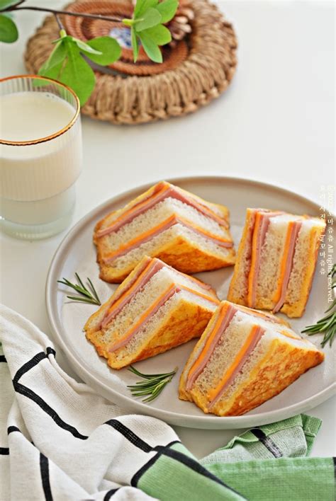 햄치즈샌드위치 몬테크리스토 샌드위치 만들기 꿀조합 아침식사 메뉴 네이버 블로그