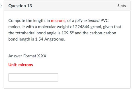 Solved Question Pts Compute The Length In Microns Of Chegg Com