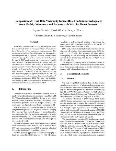 Pdf Comparison Of Heart Rate Variability Indices Based On