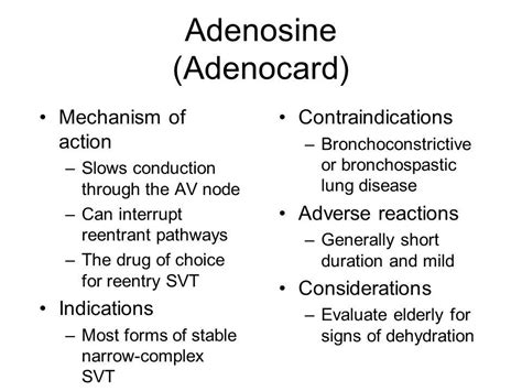 Medical Notes Adenosine Drug