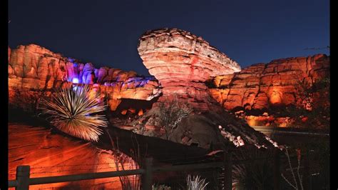 Nighttime Ride Through Of Radiator Springs Racers At Night In Hd Hd