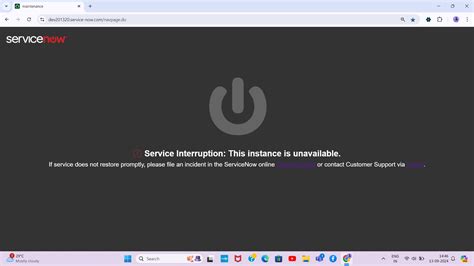Solved Service Interruption Instance Unavailable Servicenow Community