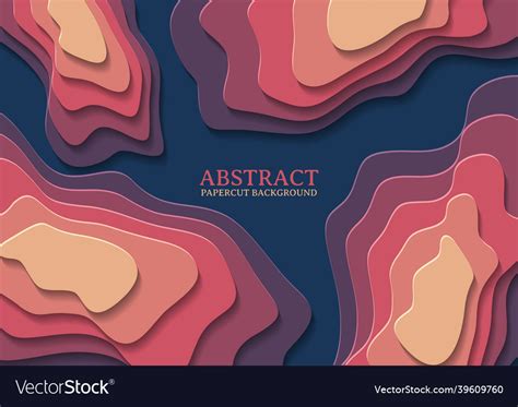 Abstract Papercut Design Background With Overlap Vector Image