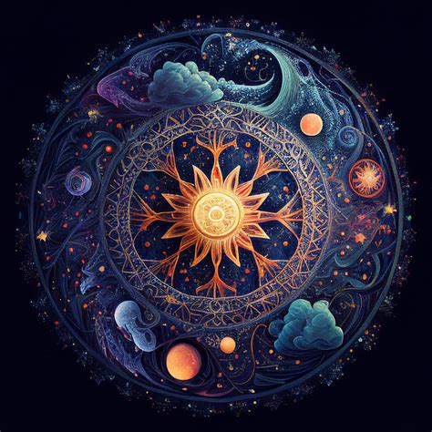 Celestial Mandala Digital Wall Art Etsy