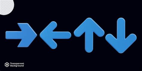 Premium Psd 3d Left Right Top And Bottom Arrow Icon Set