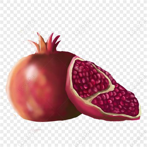 분홍색 열린 부분과 전체 석류 일러스트 클립 아트과일완전한 Png 일러스트 무료 다운로드 Lovepik