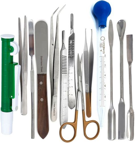 A2zscilab 13 Pc Lab Micro Spatula Scoop Spoon Tweezers Sampler Instrument Kit Stainless Steel