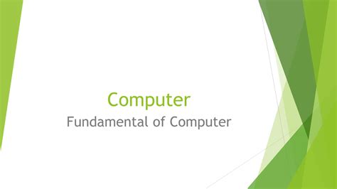 Introduction Of Computer And Its Fundamentals Ppt