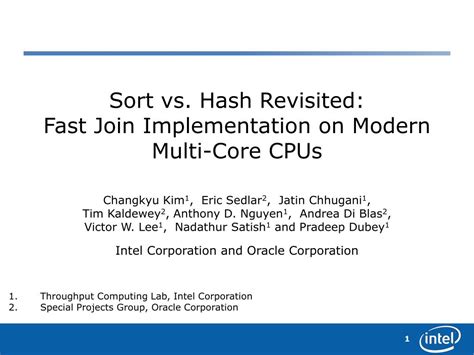 Ppt Sort Vs Hash Revisited Fast Join Implementation On Modern Multi Core Cpus Powerpoint